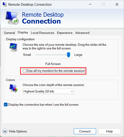 How to edit your RDP display settings – Red Hen Remote Helpdesk